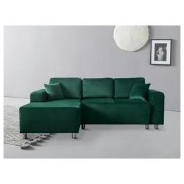 Guido Maria Kretschmer Home & Living Ecksofa GUIDO MARIA KRETSCHMER HOME & LIVING "Györ" Sofas Gr. B/H/T: 235cm x 88cm x 160cm, Samtoptik, Recamiere links, ohne Bettfunktion-ohne Bettkasten, grün (dunkelgrün) L-Form, wahlweise mit Bettfunktion und Bettkasten incl. 2 Zierkissen