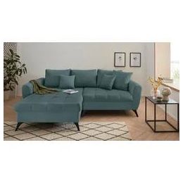 Ecksofa Inosign "Lörby L-Form" Sofas Gr. B/H/T: 246cm x 90cm x 170cm, Luxus-Microfaser weich, Recamiere links, Luxus Microfaser weich, blau (petrol) Belastbarkeit bis 140kg pro Sitzplatz, auch mit Aqua clean-Bezug