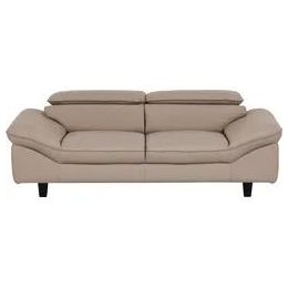 2-Sitzer Home Affaire "Pilot" Sofas Gr. B/T: 202 cm x 108 cm, Kunstleder SOFTLUX, beige (sand) Zweisitzer mit Kopfteilverstellung