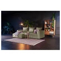 Ecksofa Tom Tailor HOME "HEAVEN CASUAL S" Sofas Gr. B/H/T: 242cm x 85cm x 162cm, Struktur grob TCU, Recamiere links, mit Bettfunktion-mit Bettkasten, grün (light olive tcu 23) aus der COLORS COLLECTION, wahlweise mit Bettfunktion & Bettkasten