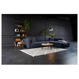 Ecksofa Tom Tailor HOME "HEAVEN STYLE XL" Sofas Gr. B/H/T: 302cm x 85cm x 221cm, Struktur fein TBO, Recamiere rechts, ohne Bettfunktion-ohne Bettkasten-Kunststofffuß, blau (schwarz navy tbo 6) aus der COLORS COLLECTION, wahlweise mit Bettfunktion & Bettkasten