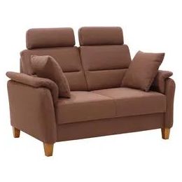 2-Sitzer Home Affaire "Palmera" Sofas Gr. B/H/T: 149 cm x 89 cm x 89 cm, Luxus-Microfaser ALTARA NUBUCK, Rückseite mit Stoff bezogen, braun Federkern-Polsterung, Steckvorrichtung für 2 Kopfstützen (optional)