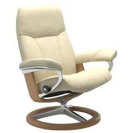 Relaxsessel stressless "Consul", beige (vanilla paloma), B:91cm H:102cm T:79cm, Leder BATICK: BATICK ist ein leicht korrigiertes, durchgefärbtes und genarbtes Möbelleder, bei dem die meisten Unebenheiten und Spuren in der Regel entfernt wurden., Leder PALOMA: PALOMA ist ein durchgefärbtes Semianilin-Möbelleder mit natürlicher Narbung., ROHLEDER Stoff Q2 FARON: Ein fester zuverlässiger Bouclu00e9 m