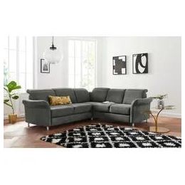Sit & More Ecksofa SIT & MORE "Darwin L-Form", blau (antrazith), B:249 H:83 T:229, Sofas, inklusive Federkern, wahlweise mit Kopfteilverstellung, Bettfunktion