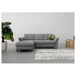 Sit & More Ecksofa SIT & MORE "Maggiore L-Form" Sofas Gr. B/H/T: 258cm x 88cm x 173cm, Soft clean, mega-Recamiere links, ohne Kopfteilverstellung-ohne Bettfunktion-ohne Bettkasten-Fussfarbe: Nickel satiniert, grau wahlweise mit Kopfteilverstellung, Bettfunktion und Bettkasten