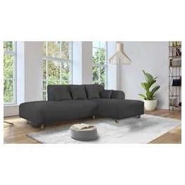 Ecksofa Andas "Svennis L-Form" Sofas Gr. B/H/T: 254cm x 83cm x 165cm, Struktur, Recamiere rechts, grau incl. Zierkissen, in 2 Bezugsvarianten