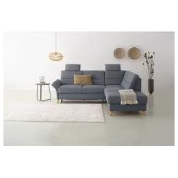 Ecksofa Home Affaire "Westerland L-Form" Sofas Gr. B/H/T: 238cm x 90cm x 213cm, Struktur, Ottomane rechts, mit Bettfunktion, Stauraum und Armlehnfunktion, grau (anthrazit) Federkern-Polsterung, wahlweise mit Bettfunktion, Bettkasten