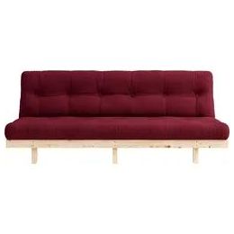 Schlafsofa KARUP DESIGN "Lean" Sofas Gr. B/H/T: 190cm x 73cm x 99cm, Baumwollmix, rot (bordeaux) mit Bettfunktion und Futonmatratze