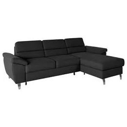 Sit & More Ecksofa SIT & MORE "Sorano L-Form" Sofas Gr. B/H/T: 250cm x 88cm x 161cm, Flachgewebe, Recamiere rechts, mit Bettfunktion, schwarz wahlweise mit Bettfunktion und Bettkasten