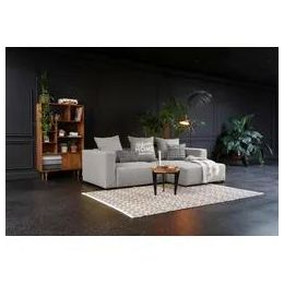 Ecksofa Tom Tailor HOME "HEAVEN CASUAL S" Sofas Gr. B/H/T: 242cm x 85cm x 162cm, Struktur fein TBO, Recamiere rechts, mit Bettfunktion-mit Bettkasten, grau (powder grey tbo 39) aus der COLORS COLLECTION, wahlweise mit Bettfunktion & Bettkasten