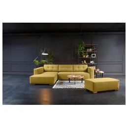 Ecksofa Tom Tailor HOME "HEAVEN CHIC XL" Sofas Gr. B/H/T: 302cm x 85cm x 221cm, Struktur fein TBO, Recamiere links, mit Bettfunktion-mit Bettkasten, gelb (mustard tbo 5) aus der COLORS COLLECTION, wahlweise mit Bettfunktion & Bettkasten