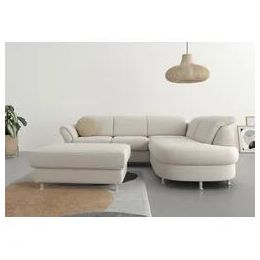 Sit & More Ecksofa SIT & MORE "Apulia L-Form" Sofas Gr. B/H/T: 250cm x 78cm x 212cm, Struktur weich, langer Schenkel links, ohne Bettfunktion-ohne Bettkasten-mit Armteilverstellung-mit Kopfteilverstellung, beige (creme) wahlweise Bettfunktion, Bettkasten und Kopf- Armteilverstellung