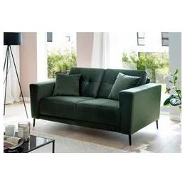 2-Sitzer TRENDS BY HG "Barcelona", grün (dunkelgrün), B:166cm H:86cm T:89cm, Sofas, mit Metallfuß, frei im Raum stellbar