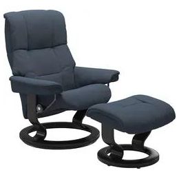 Relaxsessel stressless "Mayfair" Sessel Gr. Microfaser DINAMICA, Classic Base Schwarz, Relaxfunktion-Drehfunktion-PlusTMSystem-Gleitsystem, B/H/T: 75cm x 99cm x 73cm, blau (blue dinamica) mit Hocker, Classic Base, Größe S, M & L, Gestell Schwarz