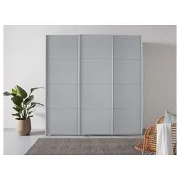 Schwebetürenschrank Rauch "Kleiderschrank Schrank Garderobe TOPSELLER OTELI inkl. Inneneinteilung" Schränke Gr. B/H/T: 203 cm x 210 cm x 62 cm, grau (seidengrau) mit 3 Innenschubladen sowie zusätzlichen Einlegeböden MADE IN GERMANY