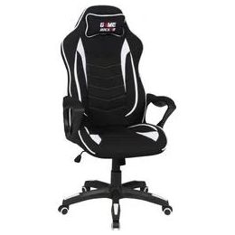 Gaming-Stuhl Duo Collection "Game-Rocker R-10", schwarz (schwarz, weiß, schwarz, weiß), B:67cm H:121cm T:67cm, Stühle, komfortabler Bürostuhl mit Nackenkissen & Drehfunktion