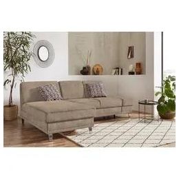 Sit & More Ecksofa SIT & MORE "Clio L-Form" Sofas Gr. B/H/T: 246cm x 89cm x 165cm, Microfaser, Recamiere links, ohne Bettfunktion-ohne Bettkasten, beige wahlweise mit Bettfunktion oder Vorziehsitz und Bettkasten, Federkern