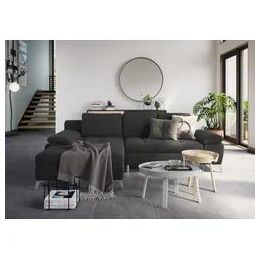 Sit & More Ecksofa SIT & MORE "Latigo L-Form" Sofas Gr. B/T: 270cm x 163cm, Struktur, Recamiere links, ohne Bettfunktion-ohne Bettkasten, grau (dunkelgrau) mit Recamiere, wahlweise Bettfunktion und Bettkasten