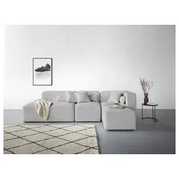 Ecksofa Andas "Sundstrup L-Form", grau (hellgrau), B:303cm H:76,5cm T:93cm, 93% Polyester, 6% Acryl, 1% Baumwolle, Sofas, Modulserie, individuelle Zusammenstellung