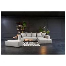 Ecksofa Tom Tailor HOME "HEAVEN CASUAL XL" Sofas Gr. B/H/T: 302cm x 85cm x 221cm, Struktur fein TBO, Recamiere rechts, mit Bettfunktion-mit Bettkasten, grau (powder grey tbo 39) aus der COLORS COLLECTION, wahlweise mit Bettfunktion & Bettkasten