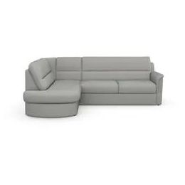 Sit & More Ecksofa SIT & MORE "Panini L-Form" Sofas Gr. B/H/T: 243cm x 87cm x 155cm, Luxus-Microfaser Paris, Ottomane links, ohne Vorziehsitz-ohne Bettkasten, silberfarben (silber) wahlweise mit Vorziehsitz und Bettkasten