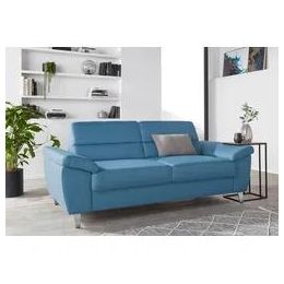 Sit & More 2,5-Sitzer SIT&MORE "Sorano" Sofas Gr. B/H/T: 208 cm x 88 cm x 91 cm, Flachgewebe, blau (pacific) Breite 208 cm