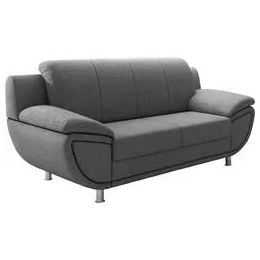 2-Sitzer Trendmanufaktur Sofas Gr. B/H/T: 178cm x 85cm x 94cm, Struktur fein, Mit Federkern, grau (hellgrau) wahlweise mit komfortablem Federkern, extra breiten Armlehnen