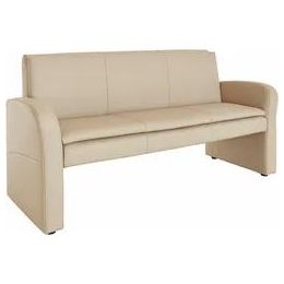 Hockerbank exxpo - SOFA FASHION "Cortado, 3-Sitzer mit hohem Sitzkomfort" Hocker Gr. B/H/T: 182cm x 89cm x 67cm, beige (perle) Polsterbank Hocker hohe Bodenfreiheit, schöne Detailverarbeitung, wahlweise Lederbezug