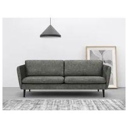 3-Sitzer Andas "Hafjell" Sofas Gr. B/H/T: 202cm x 81cm x 92cm, Samtoptik, grün (mossgrün) mit Komfortschaum