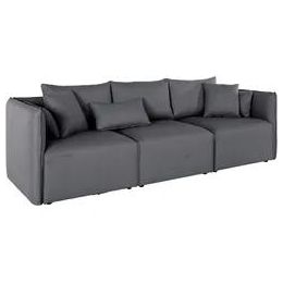 3-Sitzer Andas "Nöre" Sofas Gr. B/H/T: 262cm x 74cm x 90cm, Webstoff, grau (mittelgrau) 3 Teile, in vielen Bezugsqualitäten und Farben s. auch "Nöre"