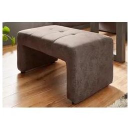 Polsterhocker exxpo - SOFA FASHION Hocker Gr. B/H/T: 100 cm x 49 cm x 54 cm, Microfaser, braun (brown) Breite 100 cm