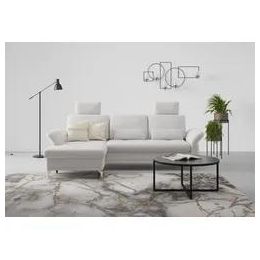 Ecksofa Inosign "Palm Beach L-Form" Sofas Gr. B/H/T: 269 cm x 89 cm x 175 cm, Olympia EASY CLEAN, mega-Recamiere links, mit Sitztiefenverstellung-ohne Bettfunktion-ohne Bettkasten-ohne Armteilverstellung, silberfarben (silber) Federkern, mit Sitztiefenverstellung, wahlweise Bettfunktion