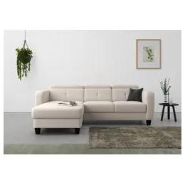 Sit & More Ecksofa SIT & MORE "Belluci L-Form" Sofas Gr. B/H/T: 247cm x 85cm x 170cm, Luxus-Microfaser Euphoria, Recamiere links, ohne Bettfunktion-ohne Bettkasten, grau (elephant) inklusive Federkern, wahlweise mit Bettfunktion und Bettkasten