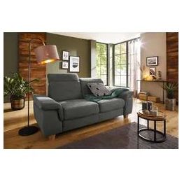 2,5-Sitzer Home Affaire "Dalia" Sofas Gr. B/T: 193cm x 96cm, Luxus-Microfaser Florence, mit Kopfteilverstellung, grau (anthrazit) mit Federkernpolsterung, wahlweise auch Kopftteilverstellung