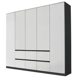 Drehtürenschrank Rauch "Kleiderschrank Schrank Garderobe Garderobenschrank MAINZ" Schränke Gr. B/H/T: 226cm x 210cm x 54cm, 5 St., grau (graumetallic/alpinweiß) grifflose Front, Außentüren mit Push-to-Open Funktion MADE IN GERMANY