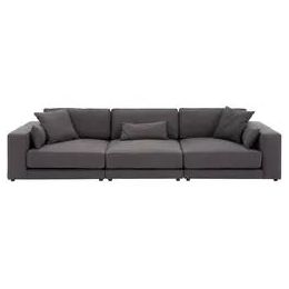 Big-Sofa OTTO products "Grenette" Sofas Gr. B/H/T: 317cm x 77cm x 102cm, Baumwollmix, grau (anthrazit) Modulsofa, im Baumwoll-Leinenmix oder aus recycelten Stoffen