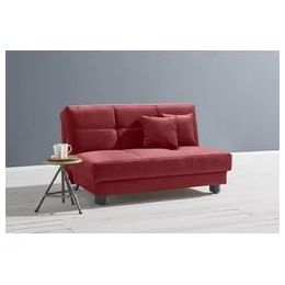 ell+ell Schlafsofa ELL + "Tilda" Sofas Gr. B/H/T: 145cm x 90cm x 100cm, Flachgewebe, Kaltschaum, ohne Relaxfunktion, rot (marsala) Breite 145 cm, inkl. 2 Zierkissen