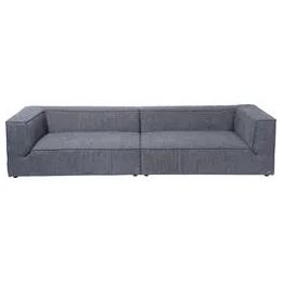 Big-Sofa Tom Tailor HOME "BIG CUBE" Sofas Gr. B/H/T: 270cm x 66cm x 129cm, Chenillestoff TSE, ohne Sitztiefenverstellung, grau (coin tse 129) in 2 Breiten, wahlweise mit Sitztiefenverstellung, Tiefe 129 cm