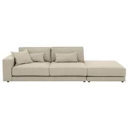 Ottomane OTTO products "Grenette" Sofas Gr. B/H/T: 291cm x 77cm x 102cm, Baumwollmix, Armlehne links, beige (natur) Modulsofa, im Baumwoll-Leinenmix oder aus recycelten Stoffen