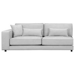 Ecksofa OTTO products "Grenette" Sofas Gr. B/H/T: 204cm x 77cm x 100cm, Samtoptik recycelt, Armlehne links, Armlehne links, grau (hellgrau) frei oder als Teil des Modulsofas, Baumwollmix recycelte Stoffe