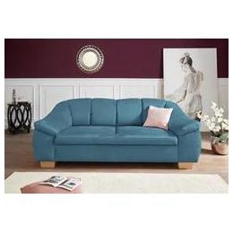 Sit & More 3-Sitzer SIT & MORE "Santo" Sofas Gr. B/H/T: 210cm x 82cm x 93cm, Luxus-Microfaser ALTARA NUBUCK, blau (azur) mit Federkern