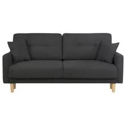 2-Sitzer Home Affaire "Triplo" Sofas Gr. B/H/T: 165 cm x 89 cm x 100 cm, Luxus-Microfaser weich, grau (graphit) mit Steppung im Rückenbereich, incl. Zierkissen, BTH: 16510089 cm