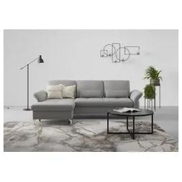 Ecksofa Inosign "Palm Beach L-Form" Sofas Gr. B/H/T: 269cm x 89cm x 175cm, Luxus-Microfaser Euphoria, mega-Recamiere links, mit Sitztiefenverstellung-ohne Bettfunktion-ohne Bettkasten-ohne Armteilverstellung, grau Federkern, mit Sitztiefenverstellung, wahlweise Bettfunktion