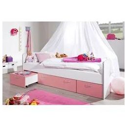 Funktionsbett Relita "Robby", rosa (weiß, rosa), Liegefläche B/L: 90cm x 200cm, kein Härtegrad, Daybetten, Kinderbett, LF 90 x 200 cm, mit 3 Schubladen, diverse Farben