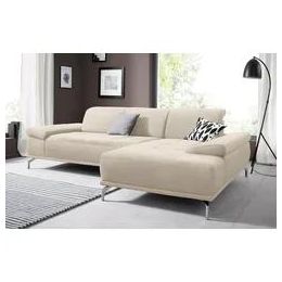 Ecksofa Places of Style "Caluna L-Form" Sofas Gr. B/H/T: 269cm x 97cm x 174cm, Struktur flausch, Recamiere rechts, beige (creme) mit Sitztiefen- und Kopfteilverstellung