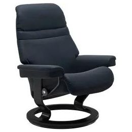 Relaxsessel stressless "Sunrise", blau (shadow blau paloma), B:79cm H:103cm T:73cm, Leder BATICK: BATICK ist ein leicht korrigiertes, durchgefärbtes und genarbtes Möbelleder, bei dem die meisten Unebenheiten und Spuren in der Regel entfernt wurden., Leder PALOMA: PALOMA ist ein durchgefärbtes Semianilin-Möbelleder mit natürlicher Narbung., ROHLEDER Stoff Q2 FARON: Ein fester zuverlässiger Bouclu00