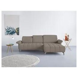 Ecksofa Inosign "Fresh L-Form" Sofas Gr. B/H/T: 281cm x 79cm x 185cm, Chenille-Optik, mega-Recamiere rechts, mit Armteilverstellung-mit Kopfteilverstellung, braun (latte) Federkern, wahlweise Kopfteilverstellung und motorischer Vorziehsitz