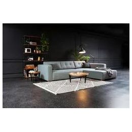 Ecksofa Tom Tailor HOME "HEAVEN CHIC XL" Sofas Gr. B/H/T: 302cm x 85cm x 221cm, Struktur grob TCU, Recamiere rechts, mit Bettfunktion-mit Bettkasten, blau (smokey blue tcu 36) aus der COLORS COLLECTION, wahlweise mit Bettfunktion & Bettkasten