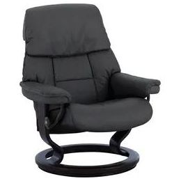 Relaxsessel stressless "Ruby", schwarz (schwarz batick), B:74cm H:97cm T:74cm, Leder BATICK: BATICK ist ein leicht korrigiertes, durchgefärbtes und genarbtes Möbelleder, bei dem die meisten Unebenheiten und Spuren in der Regel entfernt wurden., Leder PALOMA: PALOMA ist ein durchgefärbtes Semianilin-Möbelleder mit natürlicher Narbung., Sessel, mit Classic Base, Größe S, Gestell Eiche, Wenge, Braun 