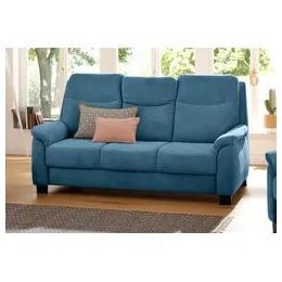 3-Sitzer Home Affaire "Boccaccio" Sofas Gr. B/H/T: 193cm x 104cm x 96cm, Struktur weich, blau (azure) mit Federkern, incl. Kopfteilverstellung